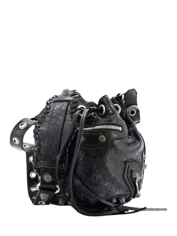 Balenciaga Le Cagole Giant Studs Leather Xs Bucket Bag - Black
