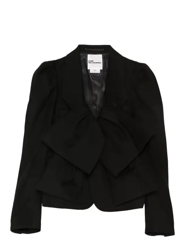 Noir Kei Ninomiya Bow-embellished Wool Blazer - Black