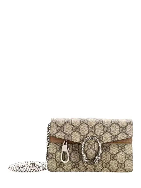 Gucci Dionysus Bag Gg Coated Canvas Super Mini Crossbody Bag - Brown