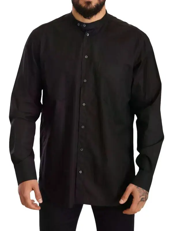 Dolce & Gabbana Mandarin-collar Long-sleeves Shirt - Black