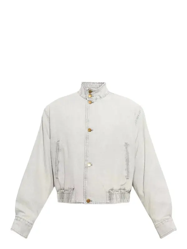 JIL SANDER Insulated Denim Jacket With Stand Collar - Grey