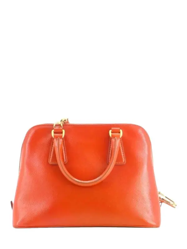 Prada Promenade Bag Vernice Saffiano Leather Small Satchel - Orange