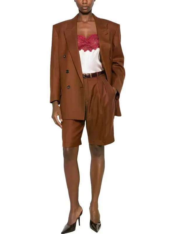 Saint Laurent Bermuda Shorts In Cashmere - Brown