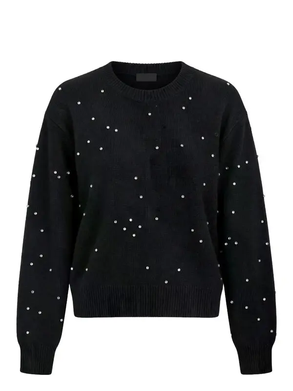 KAOS Faux-pearl Embellished Sweater - Black