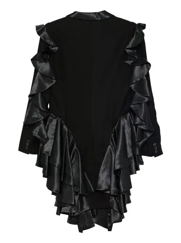 Noir Kei Ninomiya Ruffled Satin-trim Jacket - Black