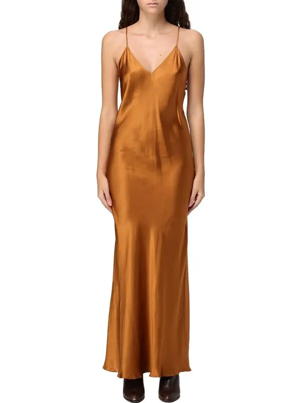 Isabel Marant Étoile Nevana V-neck Long Viscose Slip Dress - Orange