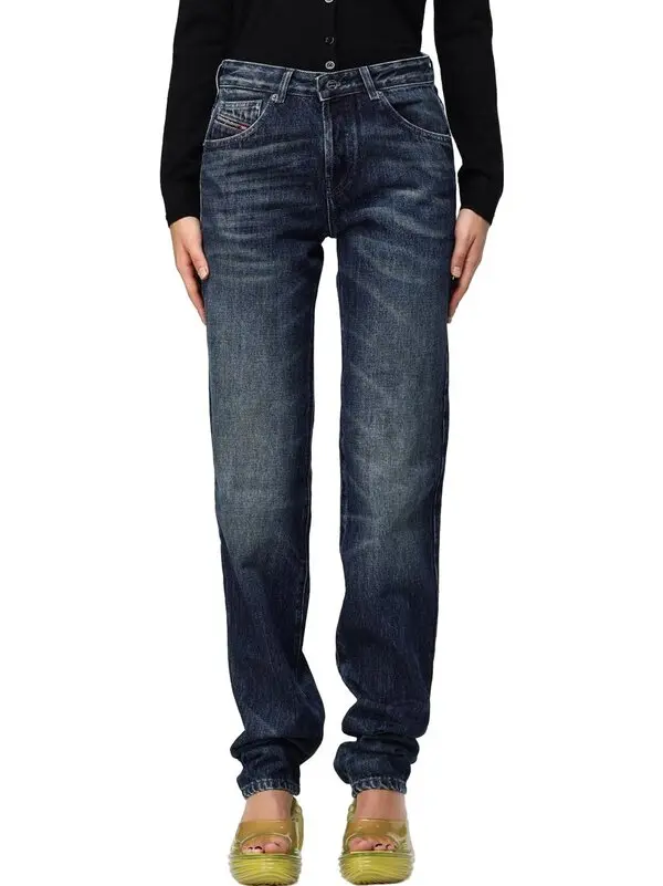 DIESEL® D-heel High-waisted Straight-leg Denim Jeans - Navy