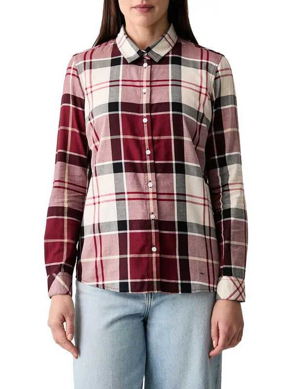 Barbour Bredon Tartan Cotton Shirt With A Concealed Button Placket - Red