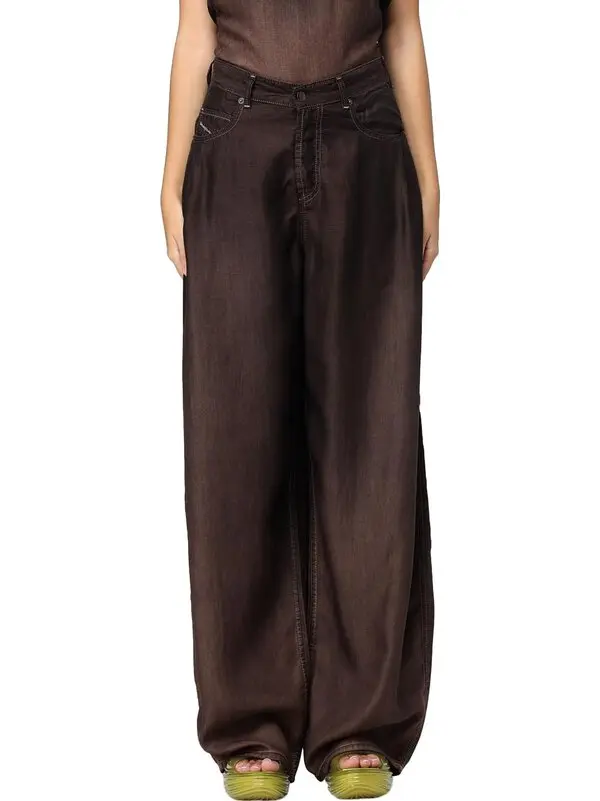 DIESEL® 1996 D-sire Oversized Wide Leg Jeans In Bleached Denim - Brown