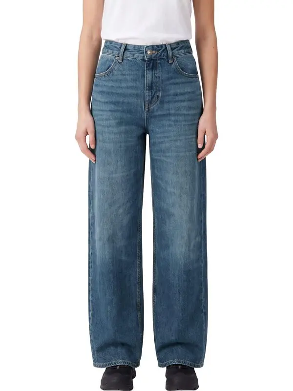 Tory Burch Mid-rise Wide-leg Five-pocket Cotton Denim Jeans By - Blue