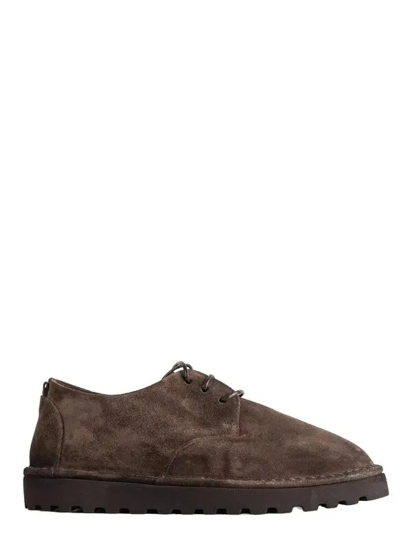 Marsèll Sancrispa Alta Pomice Suede Derby Shoes With Platform Sole - Dark