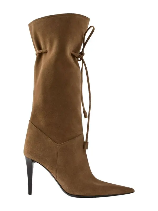 GIUSEPPE ZANOTTI Suede Knee-high Boots With Stiletto Heel - Brown