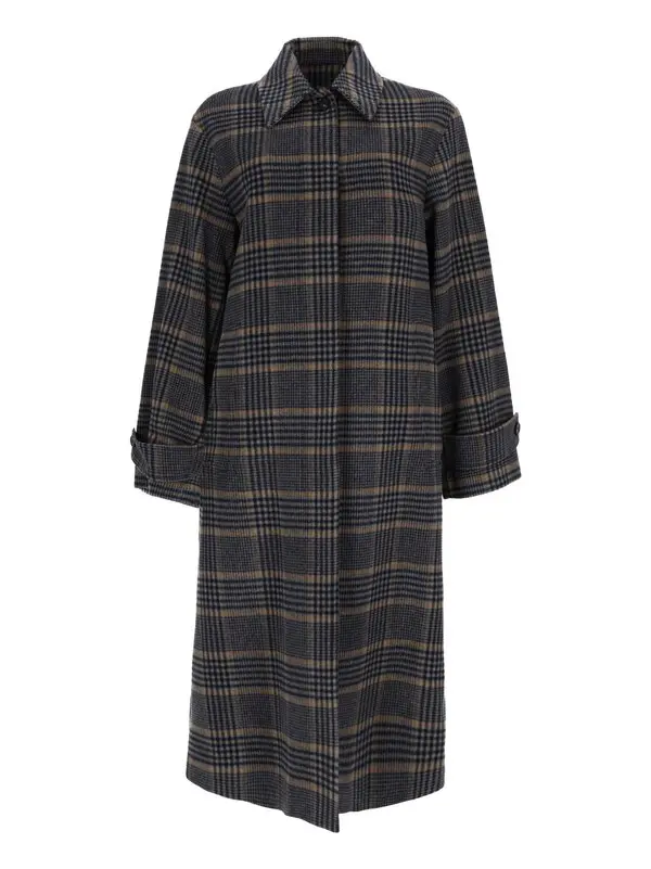 Paul Smith Cappotto In Lana Con Bottoni Sul Retro - Blue