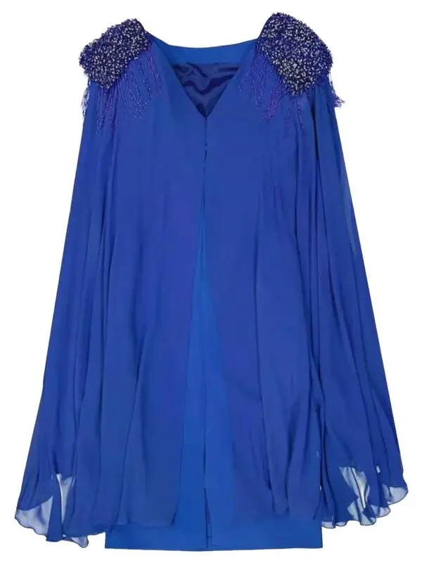 IVAN MONTESI Bead-embellished Draped Mini Dress - Blue