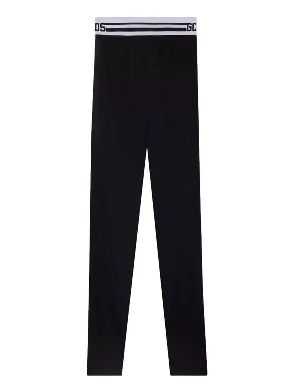 Gcds Logo-waistband Leggings - Black