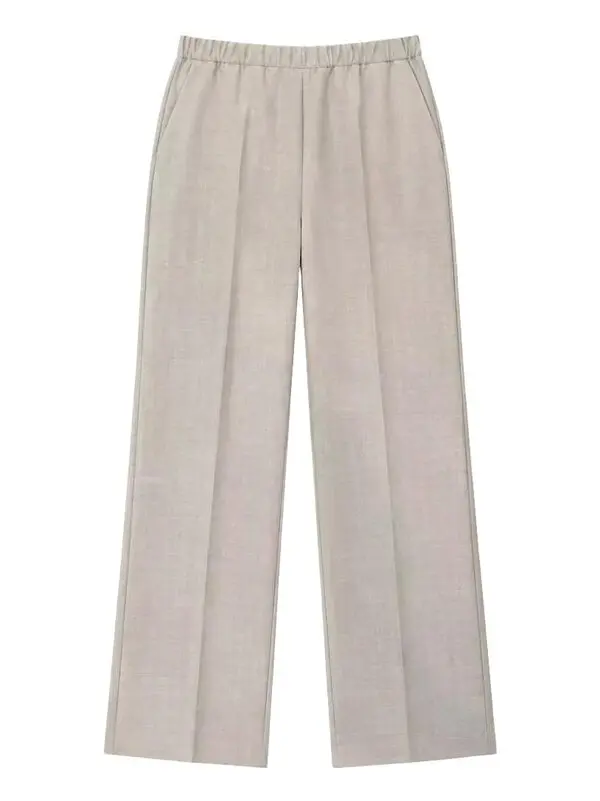 CLIPS Pressed-crease Straight-leg Trousers - Neutrals