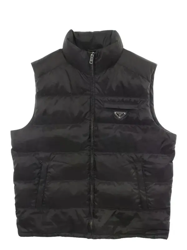 Prada 2010 Logo Plate Down Vest - Black