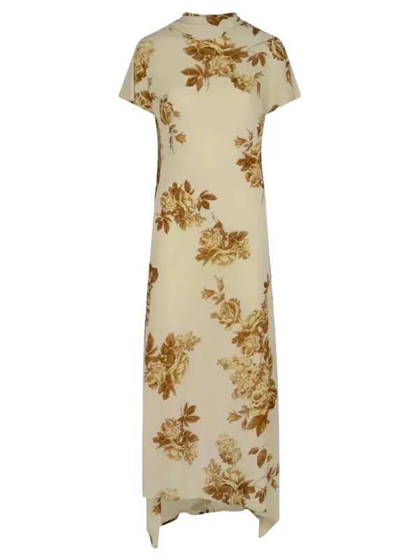 Magda Butrym Floral-print Open-back Midi Dress - Neutrals