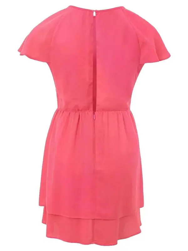 Armani Exchange Flutter-sleeve Layered-skirt Mini Dress - Pink