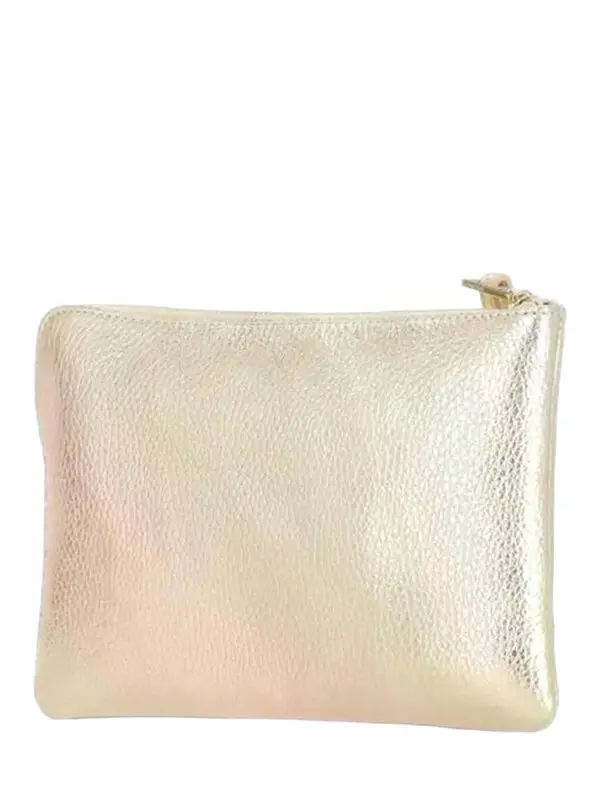 COCCINELLE Metallic-effect Pebbled-leather Clutch Bag - Gold