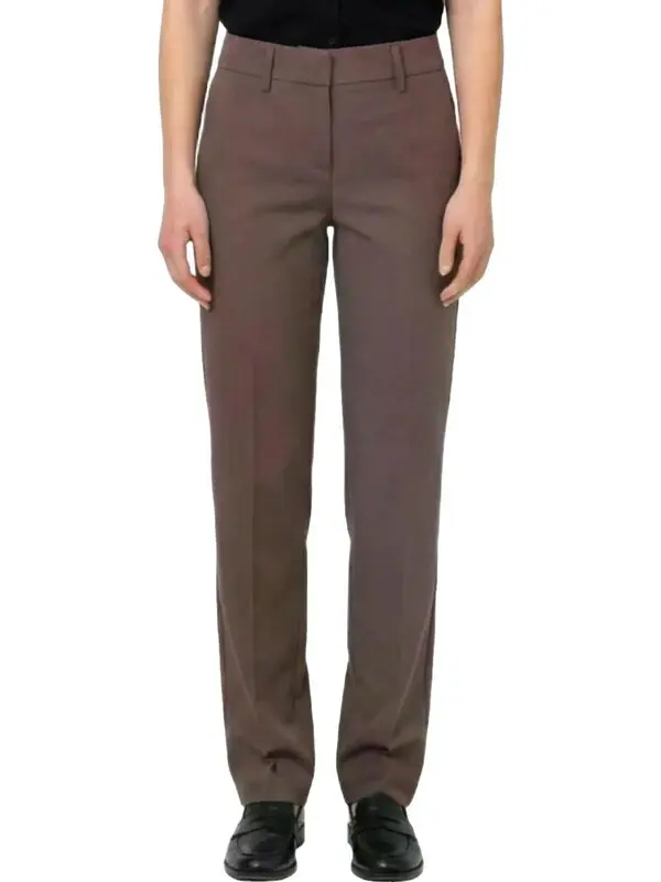 SUTTON NEW YORK Straight-leg Pleated Trousers - Brown