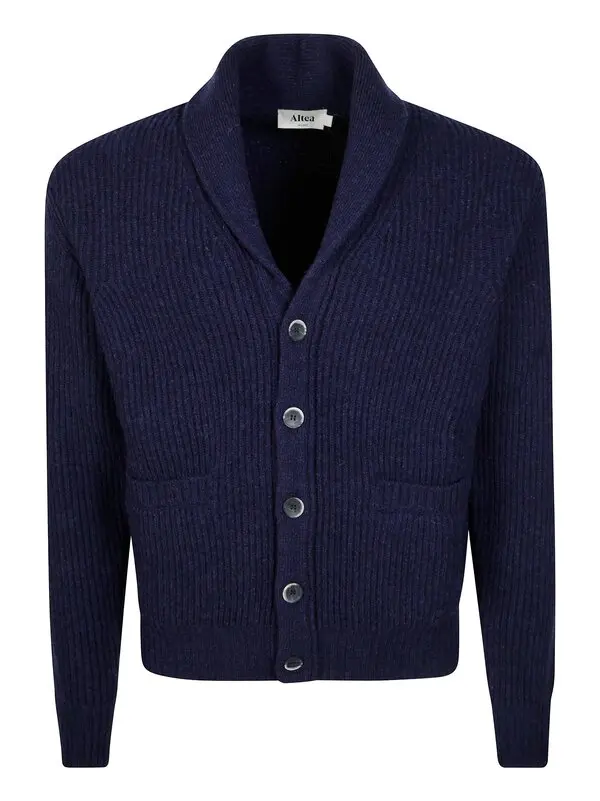 Altea Collo Sciallale Jacket Sweater - Blu