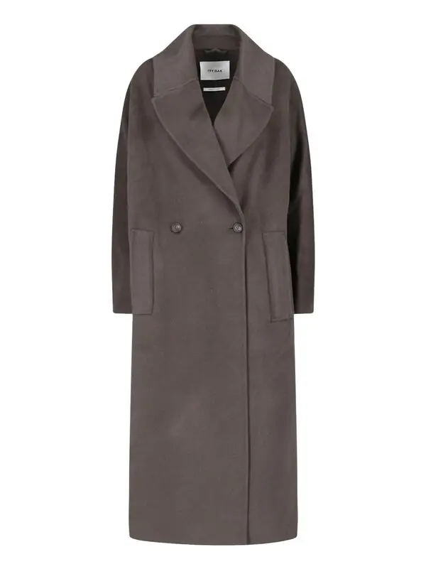 IVY OAK Double-breasted Long Coat - Grey