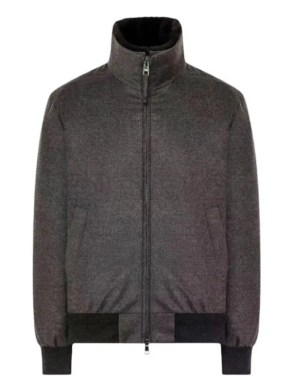 DUNO High-neck Bomber Jacket - Brown