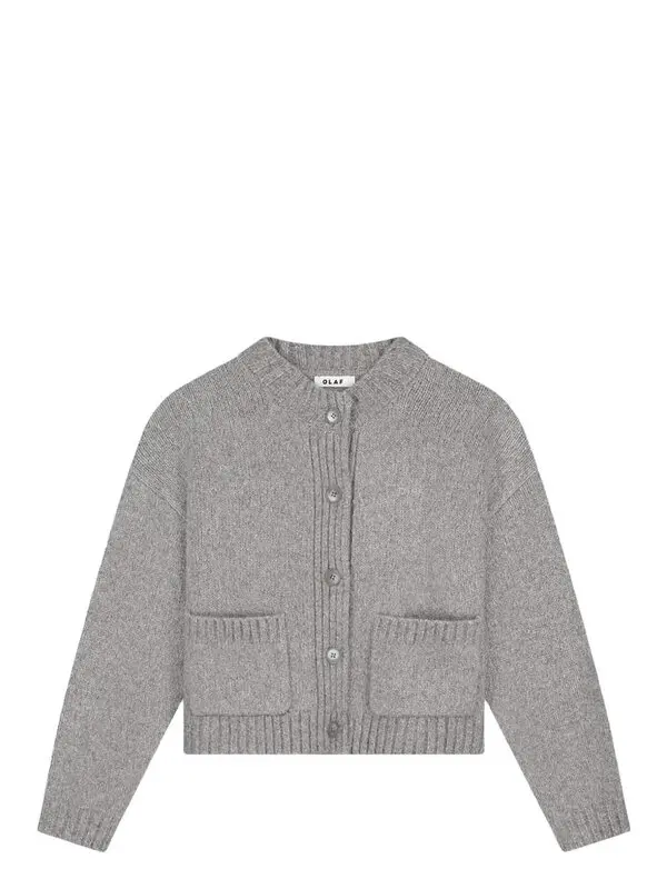OLAF Button-up Patch-pocket Cardigan - Grey
