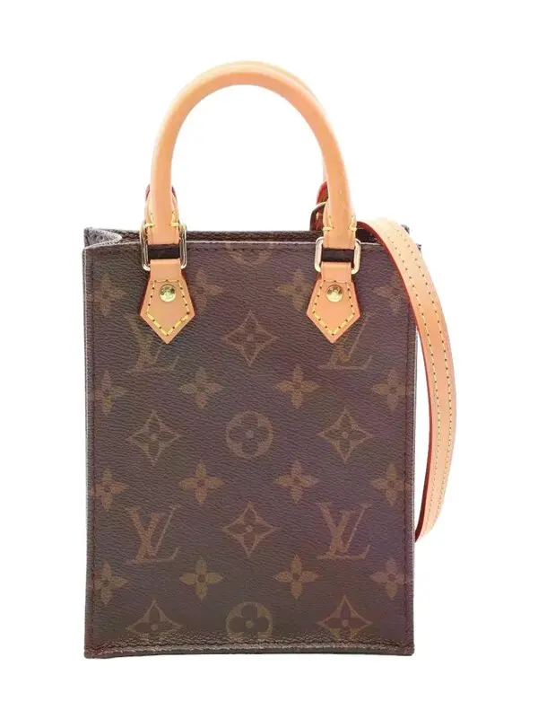 LOUIS VUITTON 2020 Monogram Petite Sac Plat Tote Bag - Brown