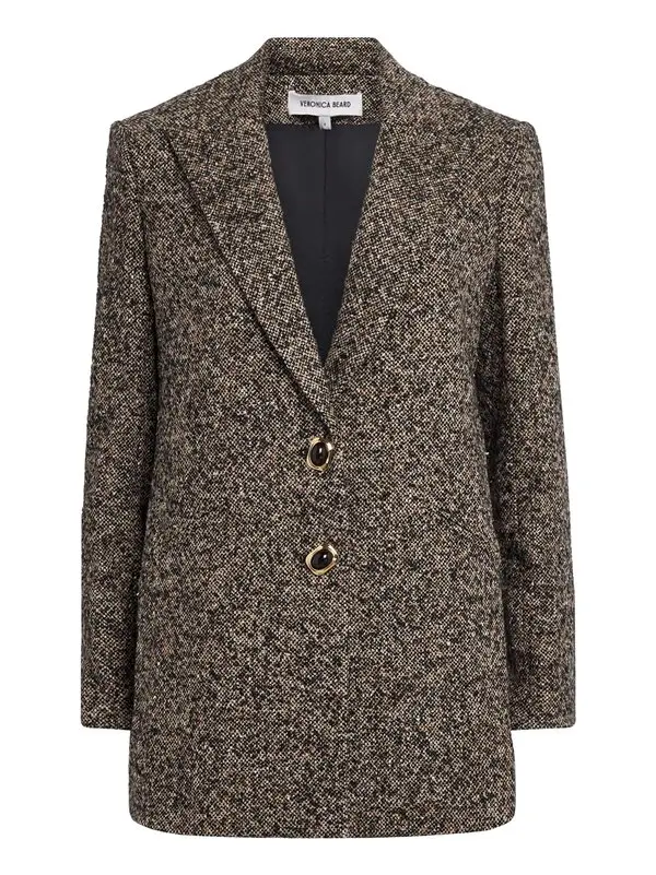 Veronica Beard Tweed Maci Dickey Blazer - Grey