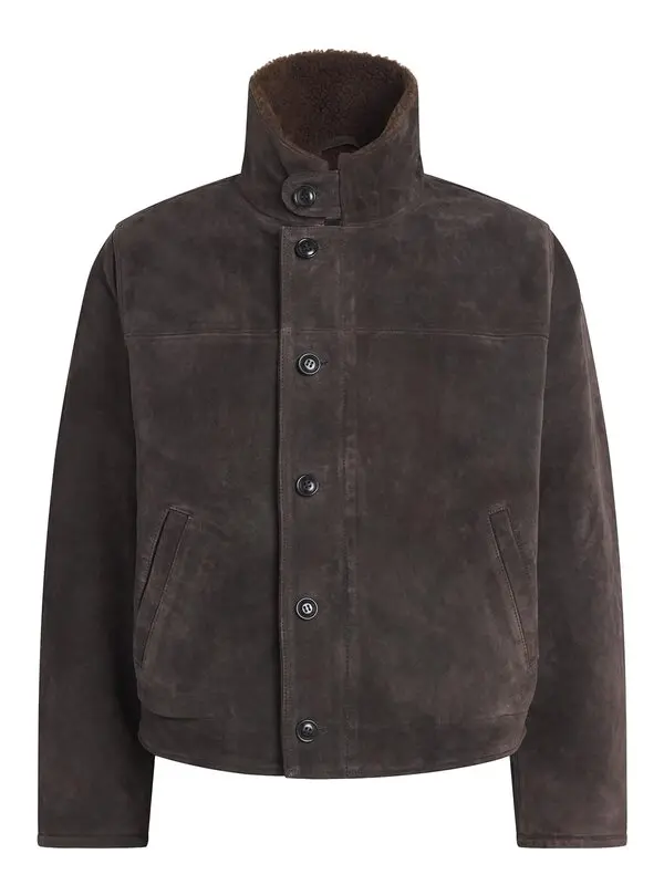 Citizens Of Humanity Suede-shearling Deck Jacket - Brown
