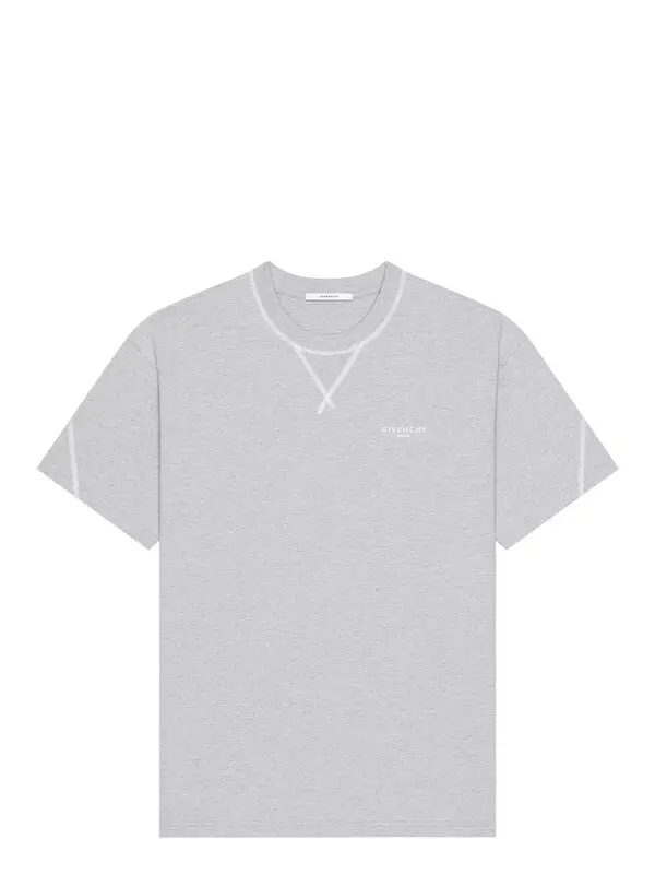 Givenchy Cotton Contrast-stitch Logo T-shirt - Grey