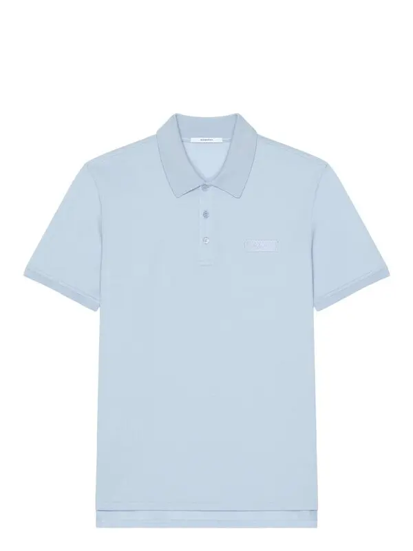 Givenchy Cotton Grosgrain Logo Polo Shirt - Blue