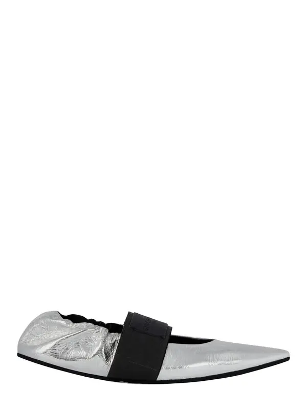 Givenchy Leather Crush Ballet Flats - Silver
