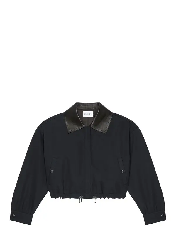 Givenchy Cotton-wool Leather-trim Bomber Jacket - Black