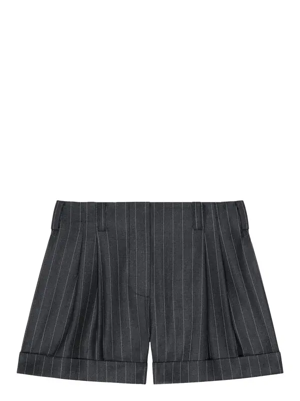 Givenchy Wool Pinstripe Shorts - Grey
