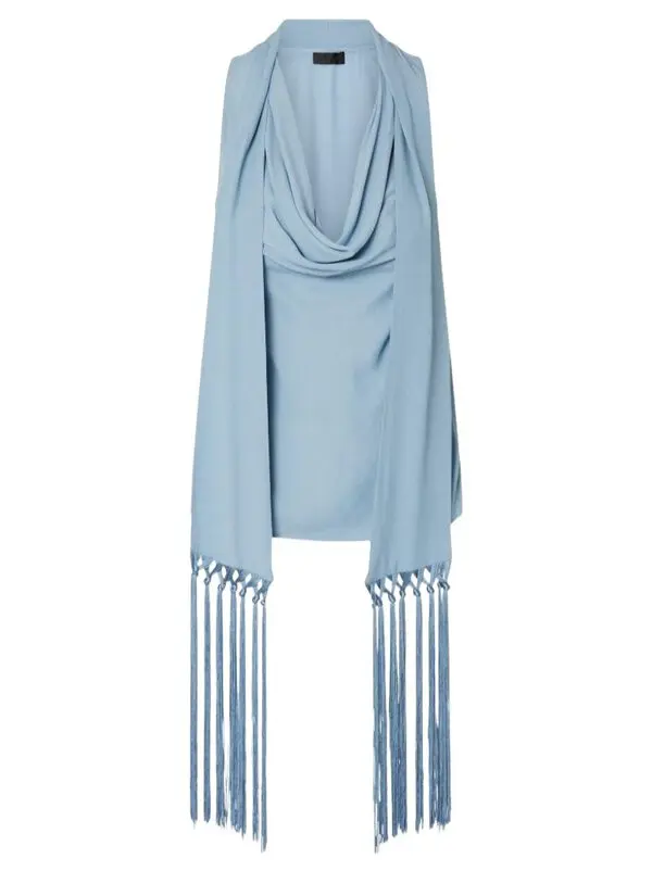 Liu Jo Top With Scarf - Light Blue