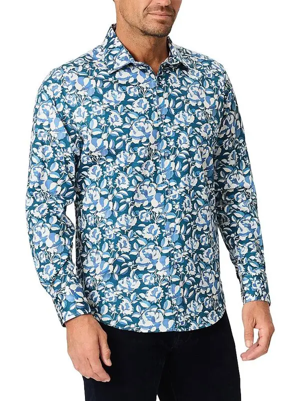 Robert Graham Euclid Long Sleeve Cotton Stretch Shirt - Multi
