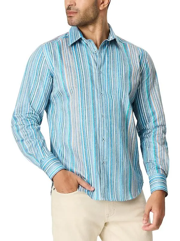 Robert Graham Rehan Long Sleeve Cotton Stretch Shirt - Multi