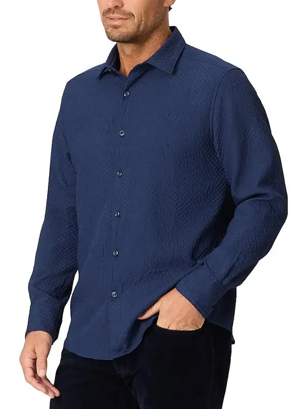 Robert Graham Devonshire Long Sleeve Woven Shirt - Navy