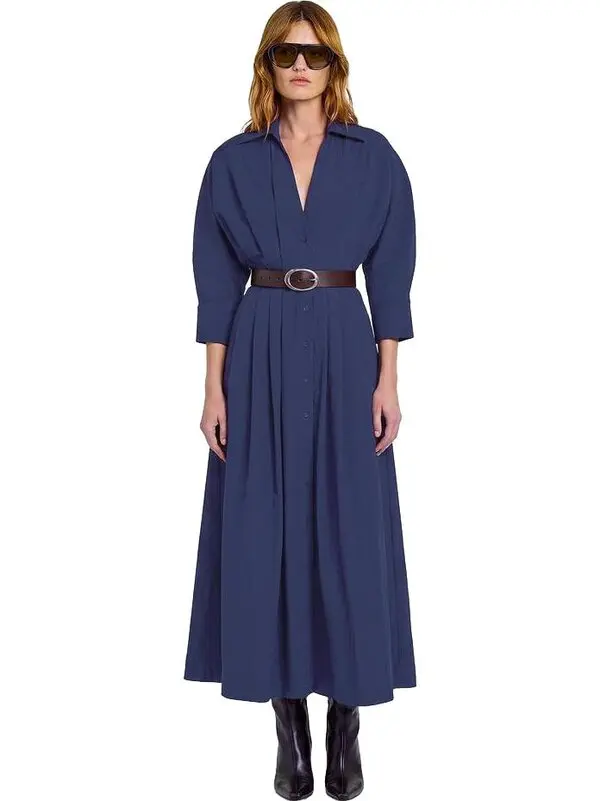 NICHOLAS Lanae V Neck Midi Dress - Ink