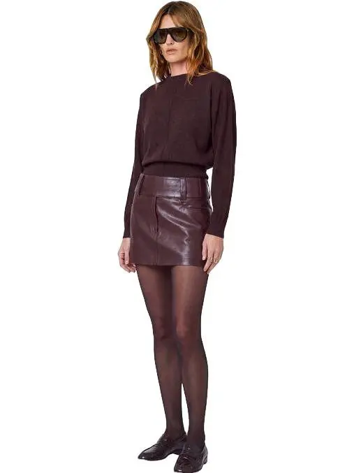 NICHOLAS Noelle Shoulder Pad Sweater - Truffle