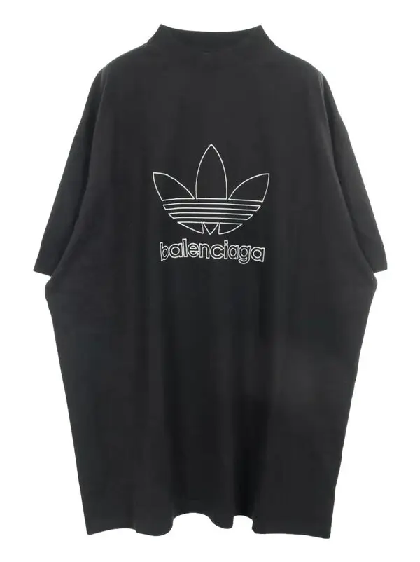 Balenciaga X Adidas Logo-embroidered Oversized T-shirt - Black