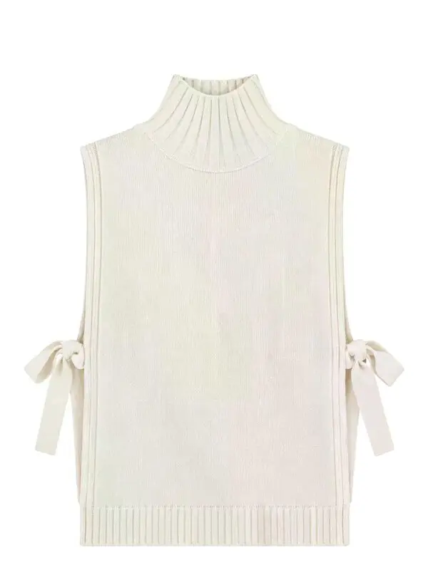 Seventy Bow-detail High-neck Sleeveless Sweater - White