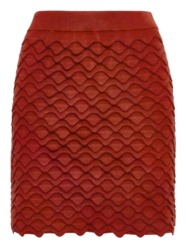 Malìparmi Wave-pattern Mini Skirt - Red