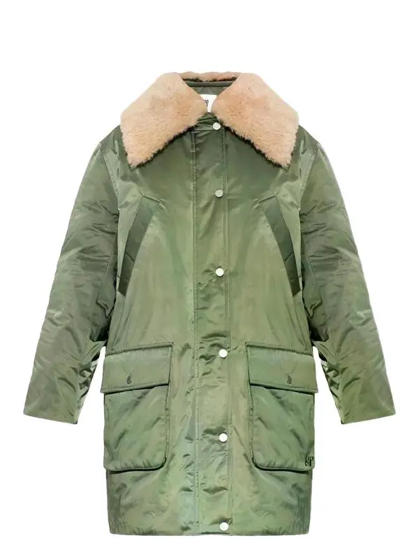 Baum Und Pferdgarten Daimi Faux-shearling Collar Jacket - Green