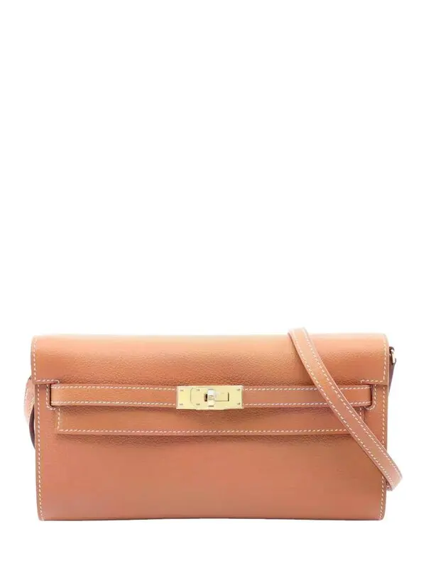 Hermès Kelly To Go Logo-detail Clutch Bag - Brown