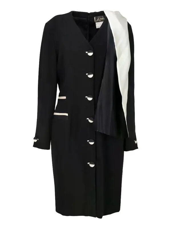 Vintage Button-up Dress - Black
