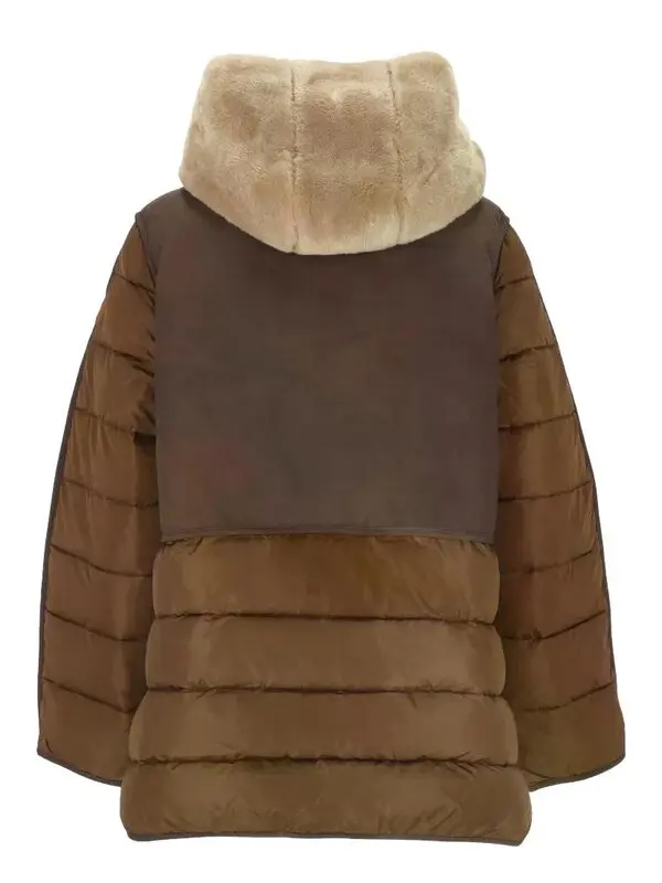 SAVE THE DUCK Faux-fur-trim Quilted Padded Jacket - Brown